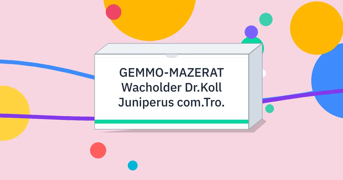 Symbolbild: Packung mit der Aufschrift GEMMO-MAZERAT Wacholder Dr.Koll Juniperus com.Tro. (PZN 20059923) – Verfügbarkeit und Bezug in Apotheken in Frankfurt am Main