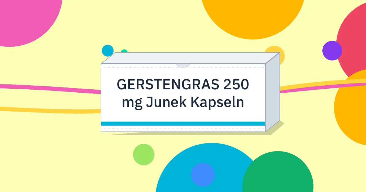 Symbolbild: Packung mit der Aufschrift GERSTENGRAS 250 mg Junek Kapseln (PZN 10051375) – Verfügbarkeit und Bezug in Apotheken in Frankfurt am Main