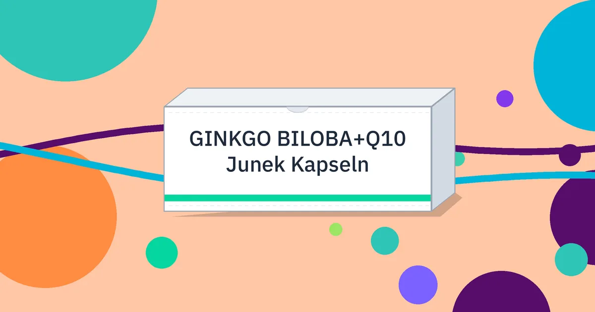 Symbolbild: Packung mit der Aufschrift GINKGO BILOBA+Q10 Junek Kapseln (PZN 01644320) – Verfügbarkeit und Bezug in Apotheken in Frankfurt am Main