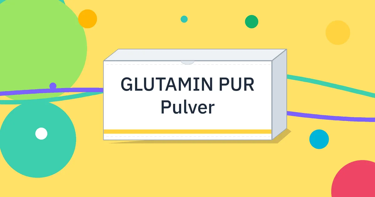 Symbolbild: Packung mit der Aufschrift GLUTAMIN PUR Pulver (PZN 10533631) – Verfügbarkeit und Bezug in Apotheken in Frankfurt am Main