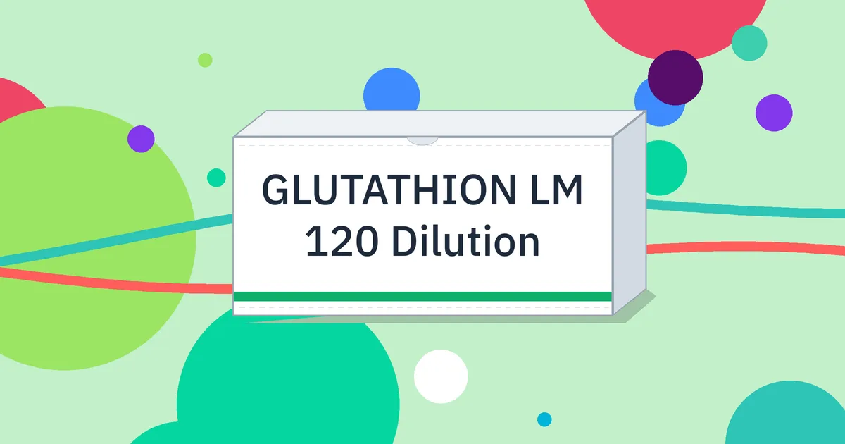 Symbolbild: Packung mit der Aufschrift GLUTATHION LM 120 Dilution (PZN 12880199) – Verfügbarkeit und Bezug in Apotheken in Frankfurt am Main