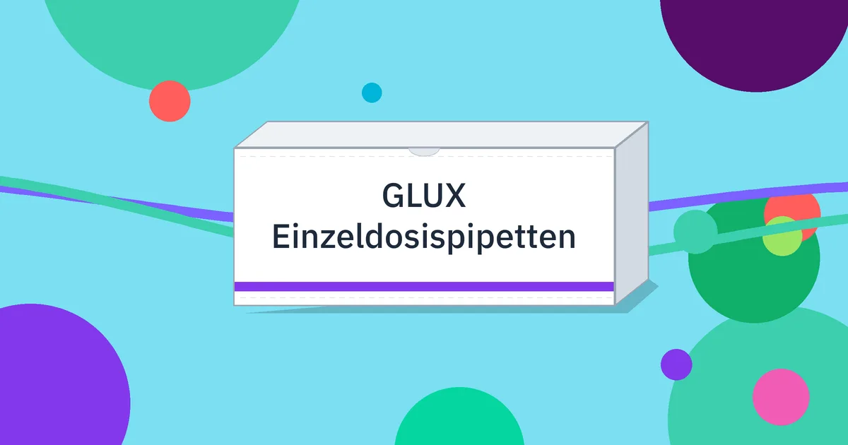 Symbolbild: Packung mit der Aufschrift GLUX Einzeldosispipetten (PZN 09608861) – Verfügbarkeit und Bezug in Apotheken in Frankfurt am Main