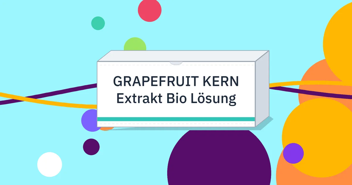 Symbolbild: Packung mit der Aufschrift GRAPEFRUIT KERN Extrakt Bio Lösung (PZN 01153013) – Verfügbarkeit und Bezug in Apotheken in Frankfurt am Main