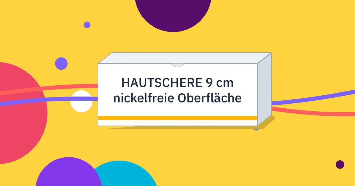 Symbolbild: Packung mit der Aufschrift HAUTSCHERE 9 cm nickelfreie Oberfläche (PZN 16792865) – Verfügbarkeit und Bezug in Apotheken in Frankfurt am Main