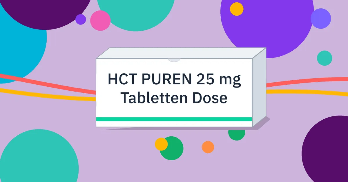 Symbolbild: Packung mit der Aufschrift HCT PUREN 25 mg Tabletten Dose (PZN 16583877) – Verfügbarkeit und Bezug in Apotheken in Frankfurt am Main
