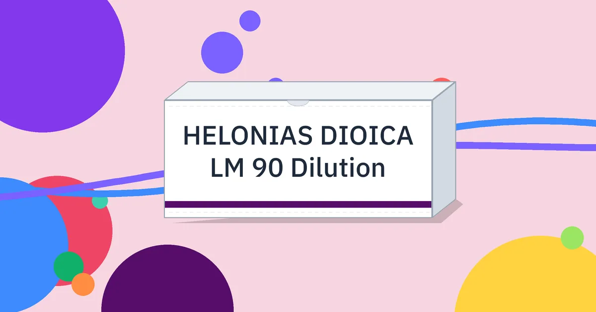 Symbolbild: Packung mit der Aufschrift HELONIAS DIOICA LM 90 Dilution (PZN 12887267) – Verfügbarkeit und Bezug in Apotheken in Frankfurt am Main