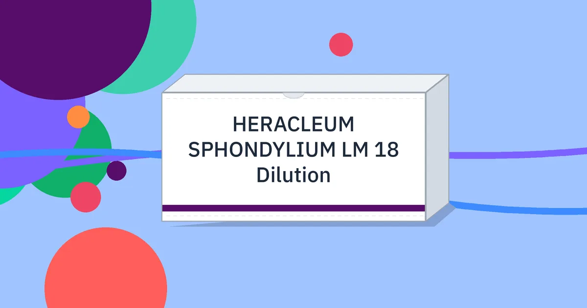 Symbolbild: Packung mit der Aufschrift HERACLEUM SPHONDYLIUM LM 18 Dilution (PZN 13552652) – Verfügbarkeit und Bezug in Apotheken in Frankfurt am Main