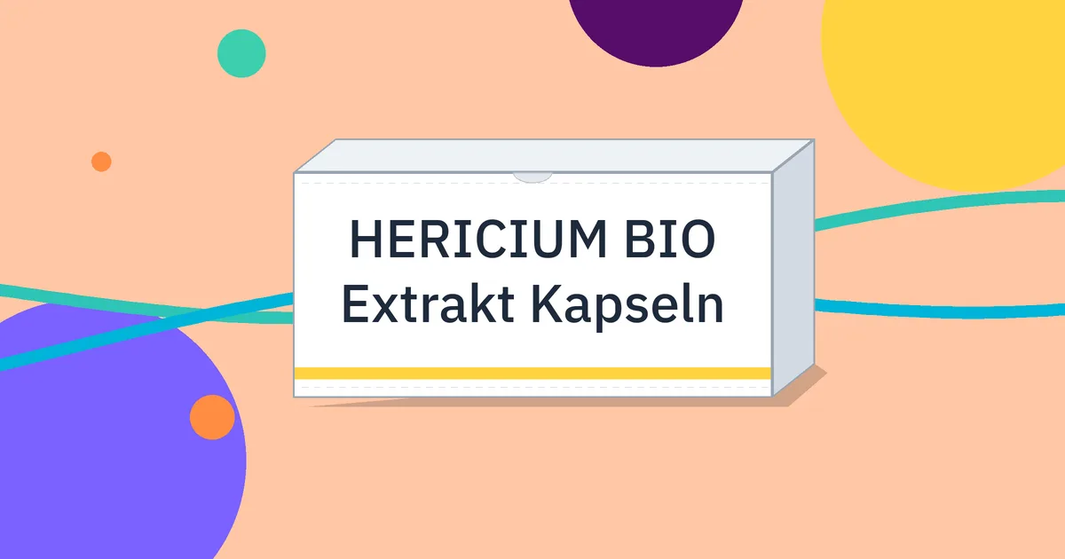 Symbolbild: Packung mit der Aufschrift HERICIUM BIO Extrakt Kapseln (PZN 16738558) – Verfügbarkeit und Bezug in Apotheken in Frankfurt am Main