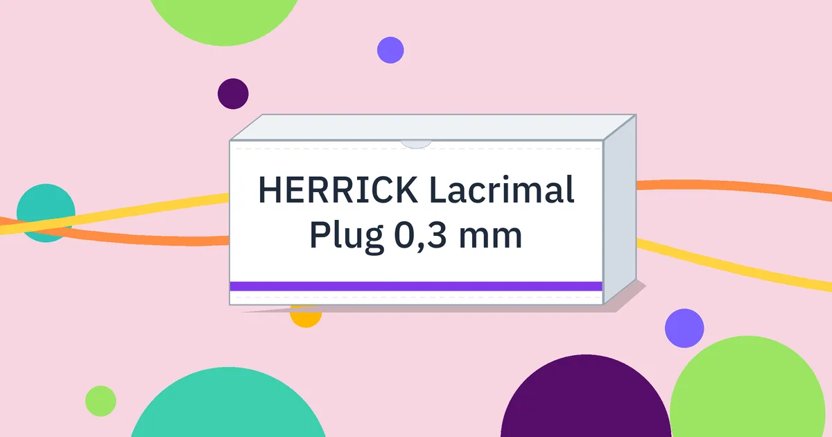 Symbolbild: Packung mit der Aufschrift HERRICK Lacrimal Plug 0,3 mm (PZN 06330951) – Verfügbarkeit und Bezug in Apotheken in Frankfurt am Main
