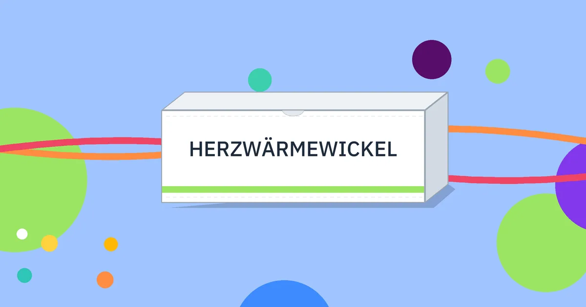 Symbolbild: Packung mit der Aufschrift HERZWÄRMEWICKEL (PZN 19205495) – Verfügbarkeit und Bezug in Apotheken in Frankfurt am Main
