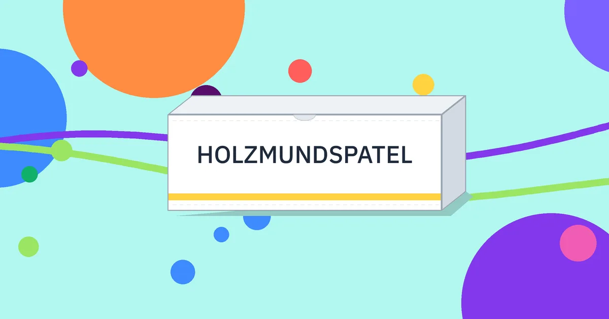 Symbolbild: Packung mit der Aufschrift HOLZMUNDSPATEL (PZN 01313729) – Verfügbarkeit und Bezug in Apotheken in Frankfurt am Main