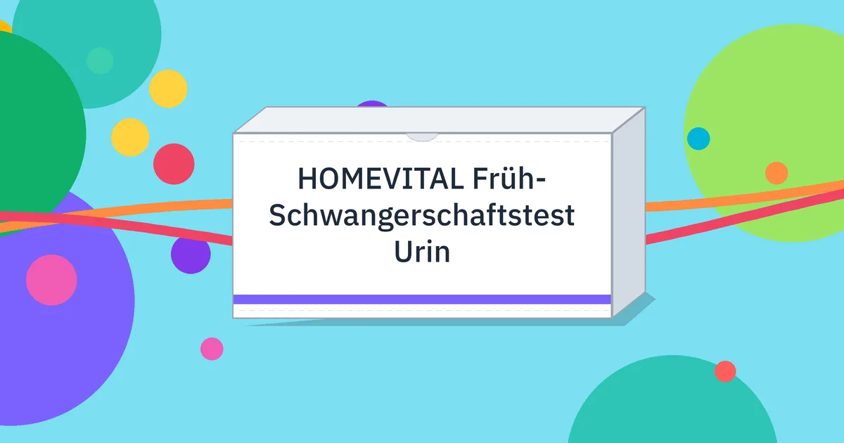Symbolbild: Packung mit der Aufschrift HOMEVITAL Früh-Schwangerschaftstest Urin (PZN 19298686) – Verfügbarkeit und Bezug in Apotheken in Frankfurt am Main