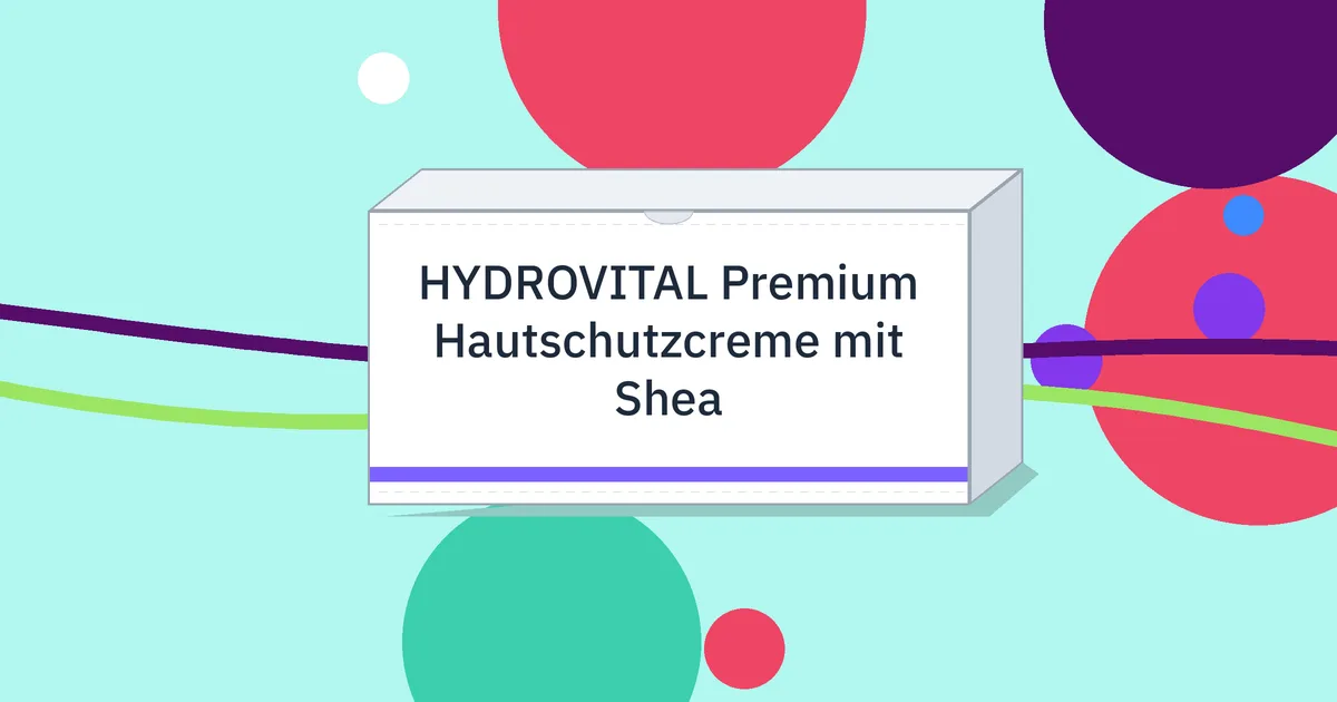 Symbolbild: Packung mit der Aufschrift HYDROVITAL Premium Hautschutzcreme mit Shea (PZN 18207397) – Verfügbarkeit und Bezug in Apotheken in Frankfurt am Main