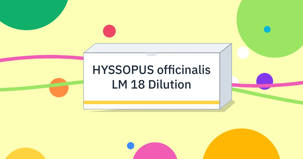 Symbolbild: Packung mit der Aufschrift HYSSOPUS officinalis LM 18 Dilution (PZN 13558235) – Verfügbarkeit und Bezug in Apotheken in Frankfurt am Main