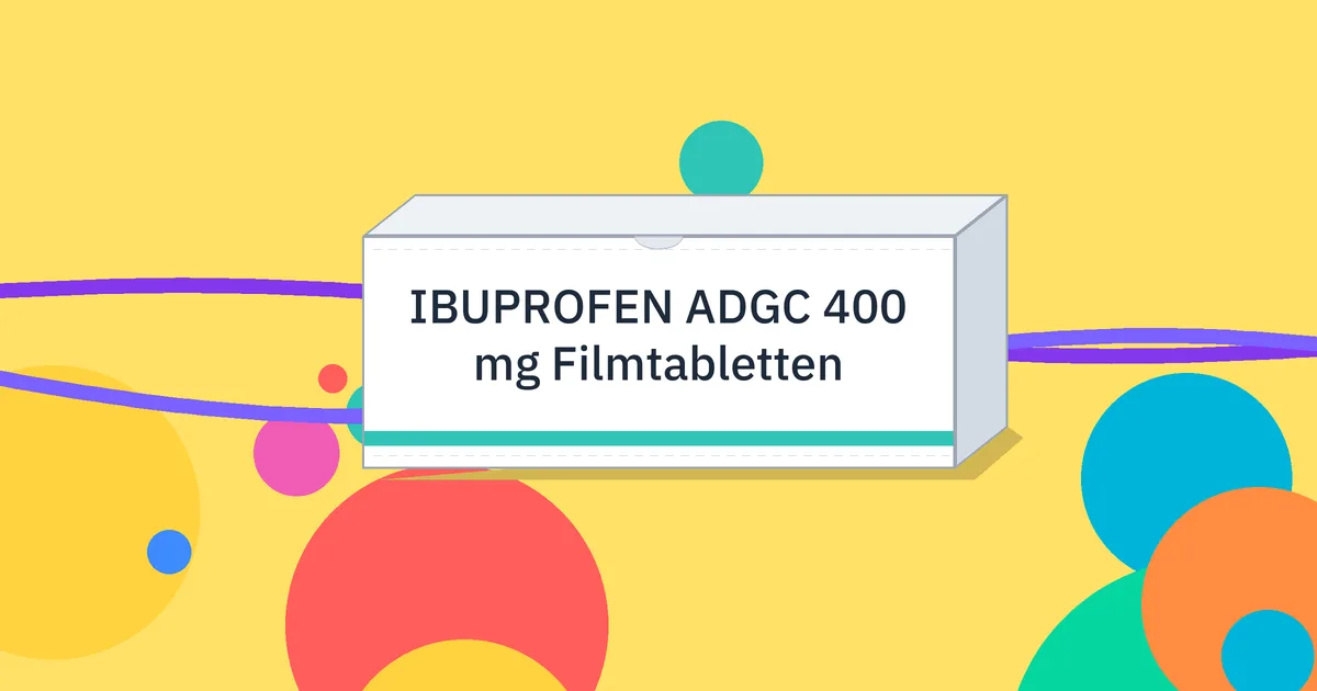 Symbolbild: Packung mit der Aufschrift IBUPROFEN ADGC 400 mg Filmtabletten (PZN 17445315) – Verfügbarkeit und Bezug in Apotheken in Frankfurt am Main