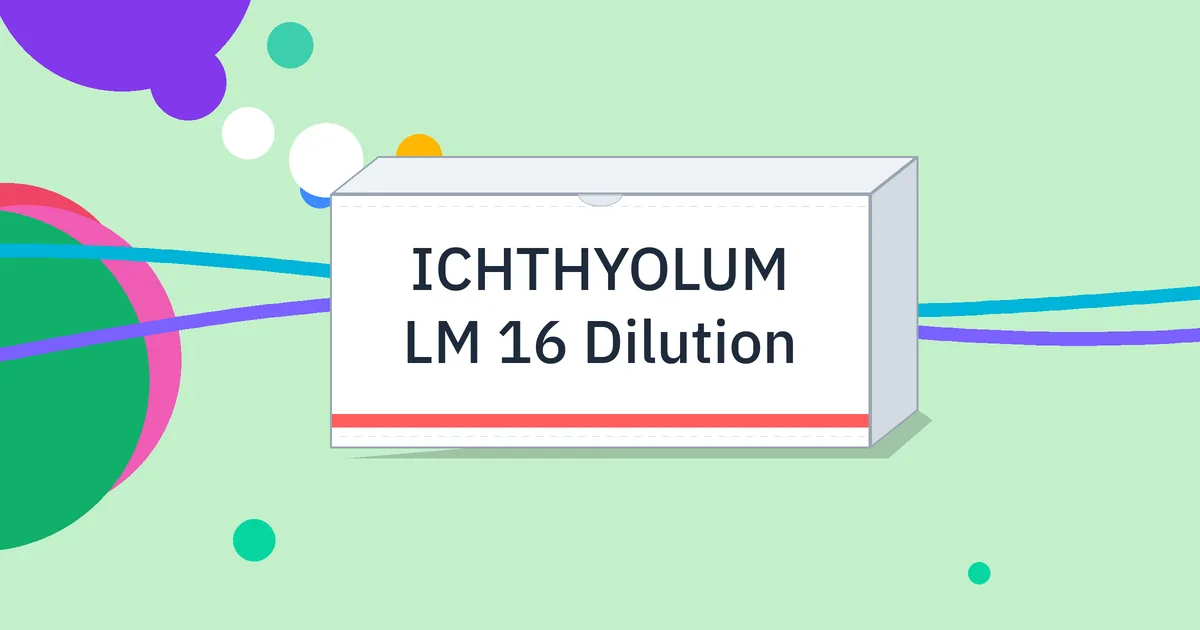 Symbolbild: Packung mit der Aufschrift ICHTHYOLUM LM 16 Dilution (PZN 13558643) – Verfügbarkeit und Bezug in Apotheken in Frankfurt am Main