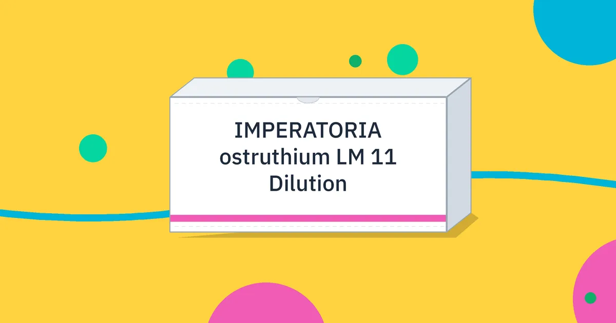Symbolbild: Packung mit der Aufschrift IMPERATORIA ostruthium LM 11 Dilution (PZN 13559068) – Verfügbarkeit und Bezug in Apotheken in Frankfurt am Main