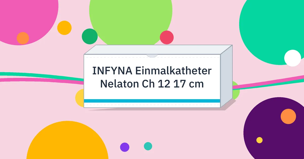 Symbolbild: Packung mit der Aufschrift INFYNA Einmalkatheter Nelaton Ch 12 17 cm (PZN 13750955) – Verfügbarkeit und Bezug in Apotheken in Frankfurt am Main