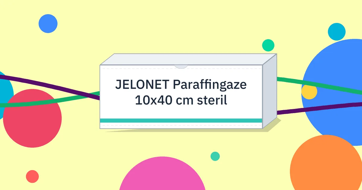 Symbolbild: Packung mit der Aufschrift JELONET Paraffingaze 10x40 cm steril (PZN 18051908) – Verfügbarkeit und Bezug in Apotheken in Frankfurt am Main