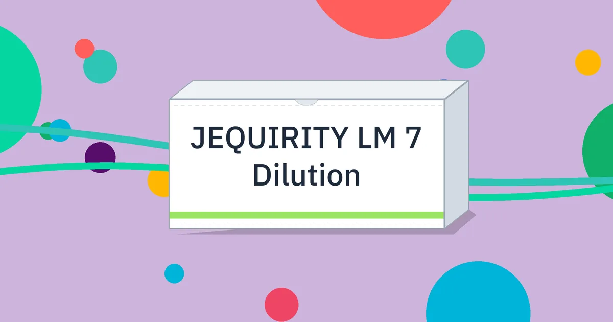 Symbolbild: Packung mit der Aufschrift JEQUIRITY LM 7 Dilution (PZN 13562722) – Verfügbarkeit und Bezug in Apotheken in Frankfurt am Main