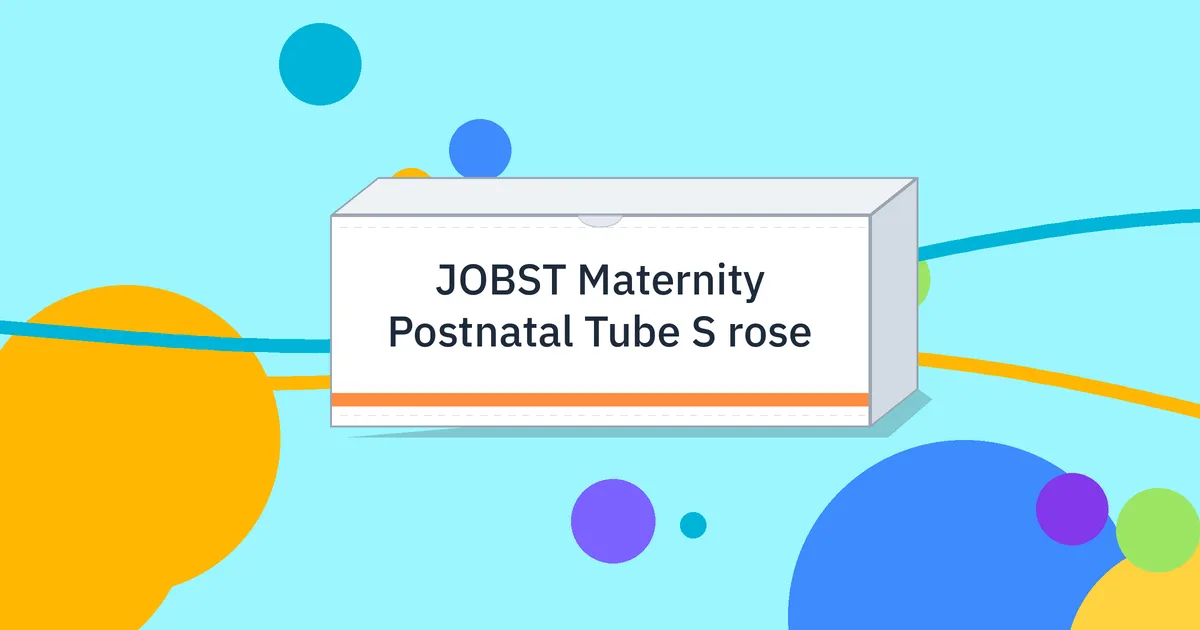 Symbolbild: Packung mit der Aufschrift JOBST Maternity Postnatal Tube S rose (PZN 18311350) – Verfügbarkeit und Bezug in Apotheken in Frankfurt am Main