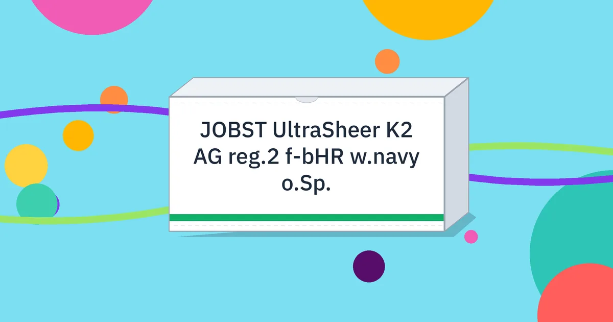 Symbolbild: Packung mit der Aufschrift JOBST UltraSheer K2 AG reg.2 f-bHR w.navy o.Sp. (PZN 16303004) – Verfügbarkeit und Bezug in Apotheken in Frankfurt am Main