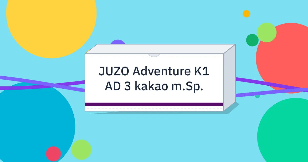 Symbolbild: Packung mit der Aufschrift JUZO Adventure K1 AD 3 kakao m.Sp. (PZN 14971581) – Verfügbarkeit und Bezug in Apotheken in Frankfurt am Main