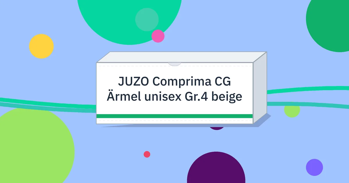Symbolbild: Packung mit der Aufschrift JUZO Comprima CG Ärmel unisex Gr.4 beige (PZN 20781844) – Verfügbarkeit und Bezug in Apotheken in Frankfurt am Main