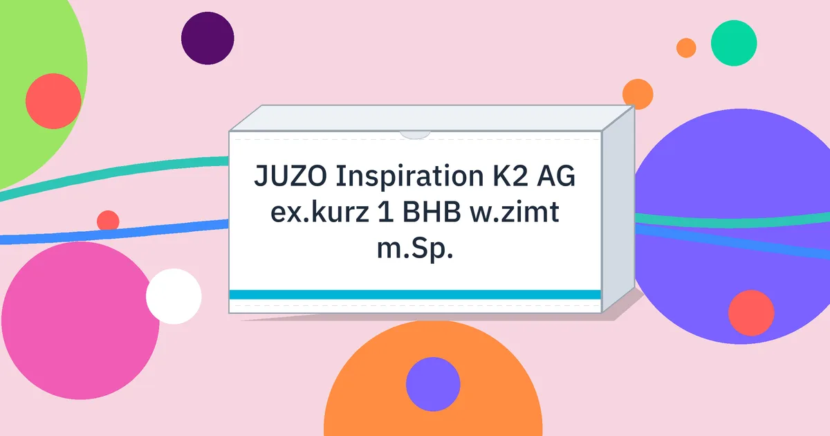 Symbolbild: Packung mit der Aufschrift JUZO Inspiration K2 AG ex.kurz 1 BHB w.zimt m.Sp. (PZN 14851144) – Verfügbarkeit und Bezug in Apotheken in Frankfurt am Main