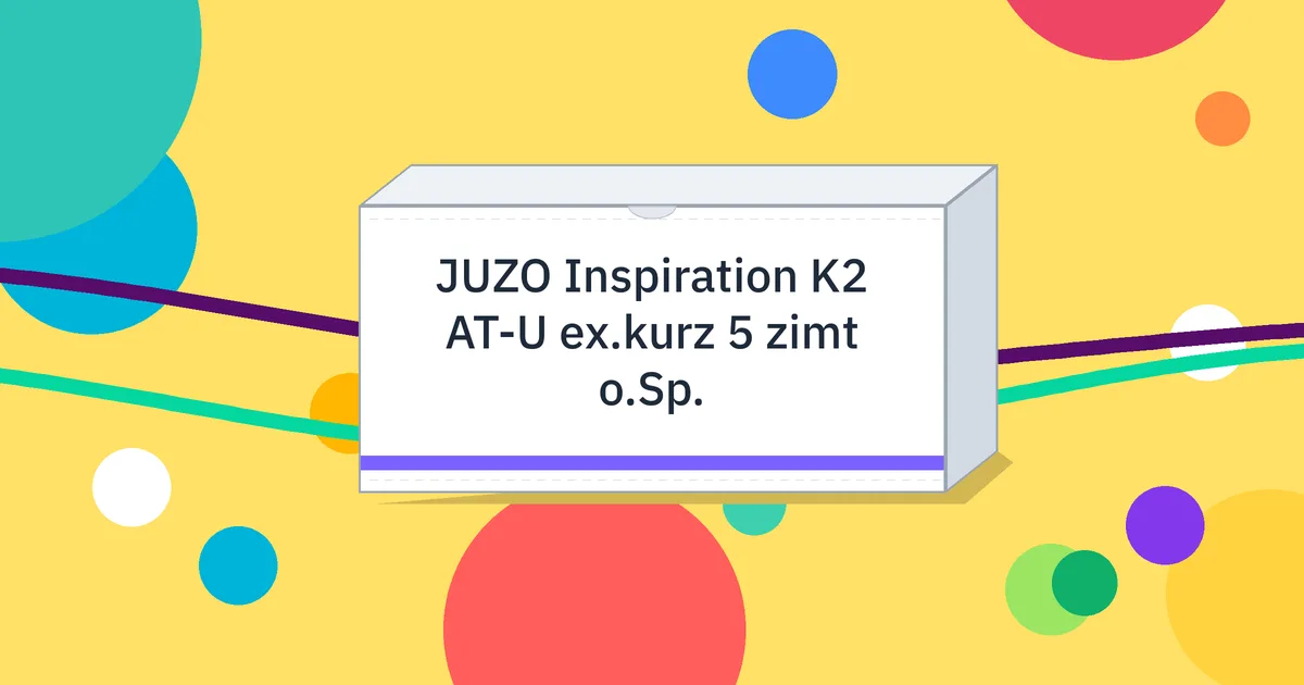Symbolbild: Packung mit der Aufschrift JUZO Inspiration K2 AT-U ex.kurz 5 zimt o.Sp. (PZN 14930369) – Verfügbarkeit und Bezug in Apotheken in Frankfurt am Main