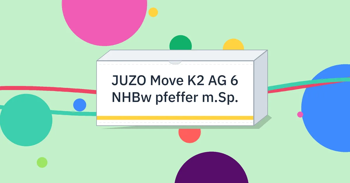 Symbolbild: Packung mit der Aufschrift JUZO Move K2 AG 6 NHBw pfeffer m.Sp. (PZN 16640552) – Verfügbarkeit und Bezug in Apotheken in Frankfurt am Main