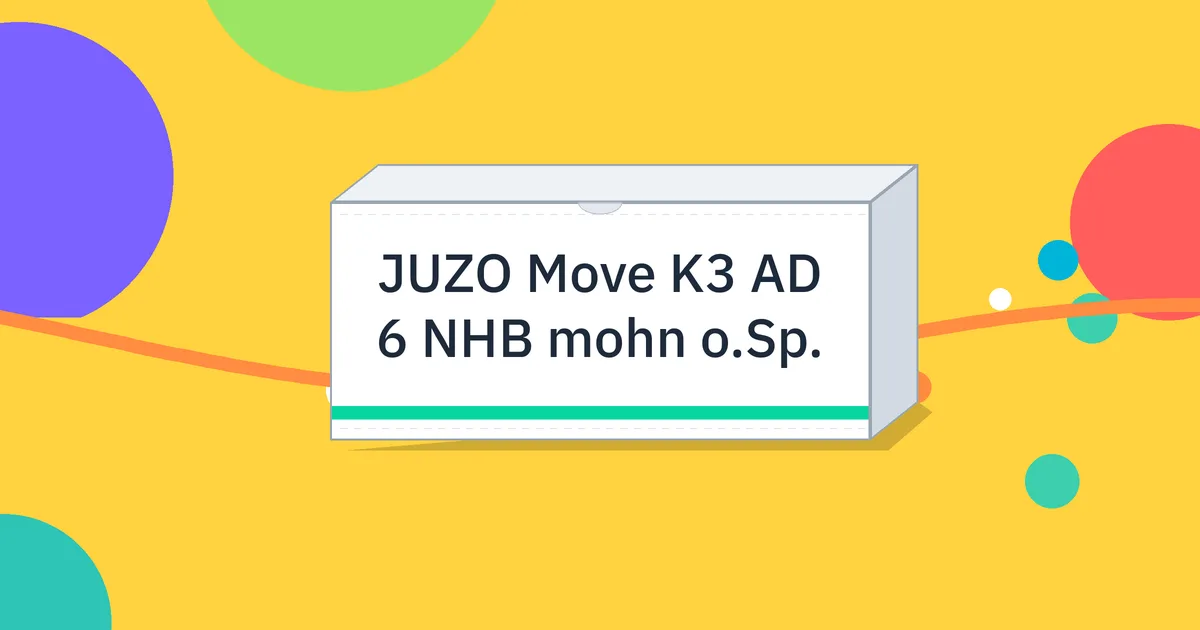 Symbolbild: Packung mit der Aufschrift JUZO Move K3 AD 6 NHB mohn o.Sp. (PZN 18571482) – Verfügbarkeit und Bezug in Apotheken in Frankfurt am Main