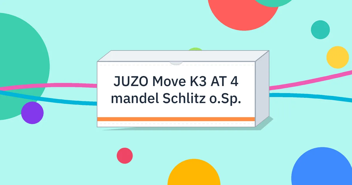 Symbolbild: Packung mit der Aufschrift JUZO Move K3 AT 4 mandel Schlitz o.Sp. (PZN 20679672) – Verfügbarkeit und Bezug in Apotheken in Frankfurt am Main