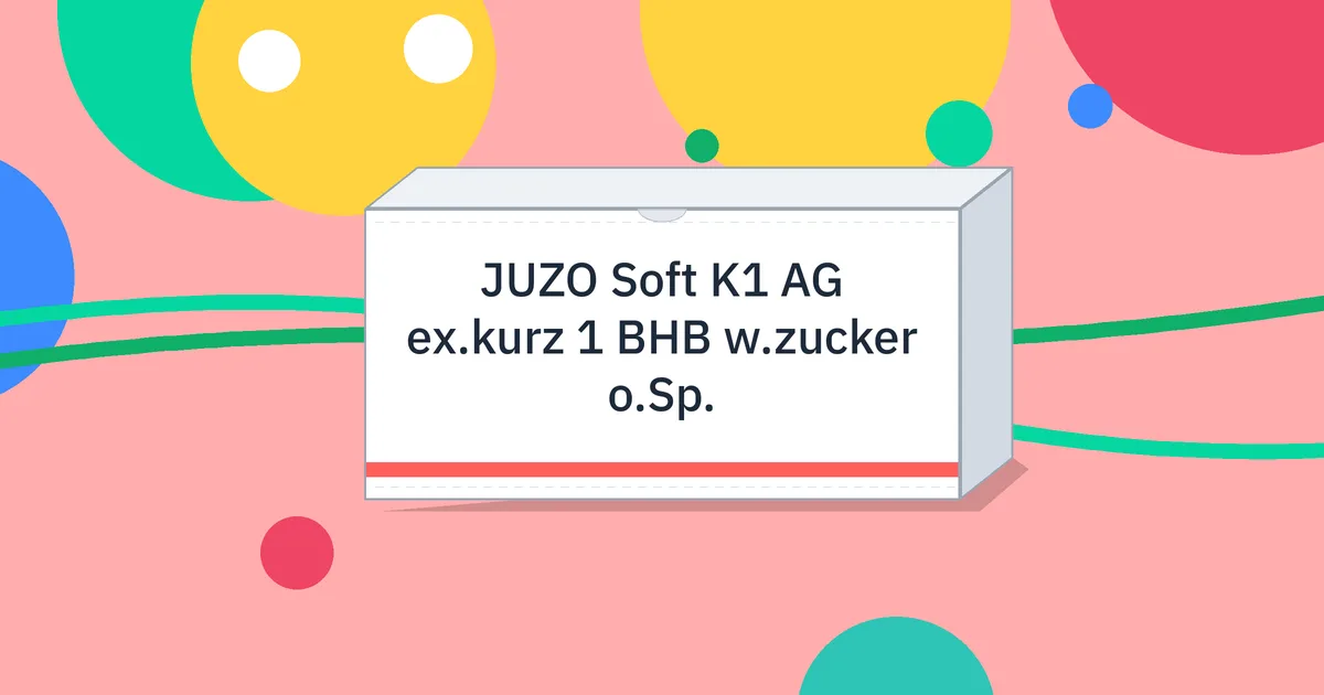 Symbolbild: Packung mit der Aufschrift JUZO Soft K1 AG ex.kurz 1 BHB w.zucker o.Sp. (PZN 14839806) – Verfügbarkeit und Bezug in Apotheken in Frankfurt am Main
