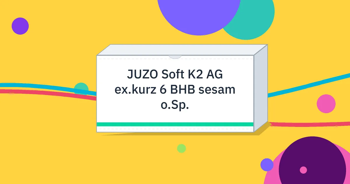Symbolbild: Packung mit der Aufschrift JUZO Soft K2 AG ex.kurz 6 BHB sesam o.Sp. (PZN 14828174) – Verfügbarkeit und Bezug in Apotheken in Frankfurt am Main