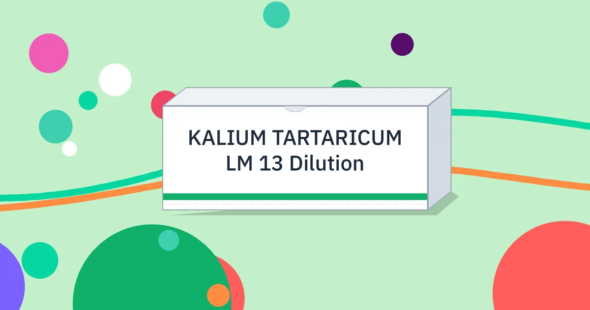 Symbolbild: Packung mit der Aufschrift KALIUM TARTARICUM LM 13 Dilution (PZN 12926754) – Verfügbarkeit und Bezug in Apotheken in Frankfurt am Main