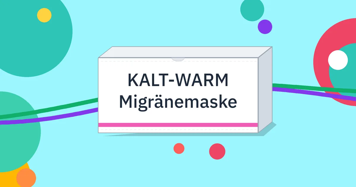 Symbolbild: Packung mit der Aufschrift KALT-WARM Migränemaske (PZN 10076978) – Verfügbarkeit und Bezug in Apotheken in Frankfurt am Main