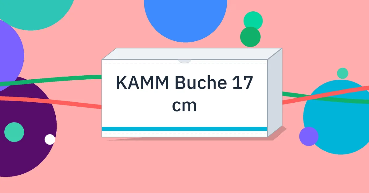 Symbolbild: Packung mit der Aufschrift KAMM Buche 17 cm (PZN 17289884) – Verfügbarkeit und Bezug in Apotheken in Frankfurt am Main