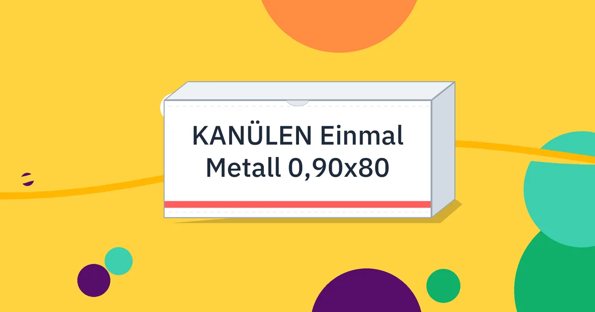 Symbolbild: Packung mit der Aufschrift KANÜLEN Einmal Metall 0,90x80 (PZN 01964929) – Verfügbarkeit und Bezug in Apotheken in Frankfurt am Main