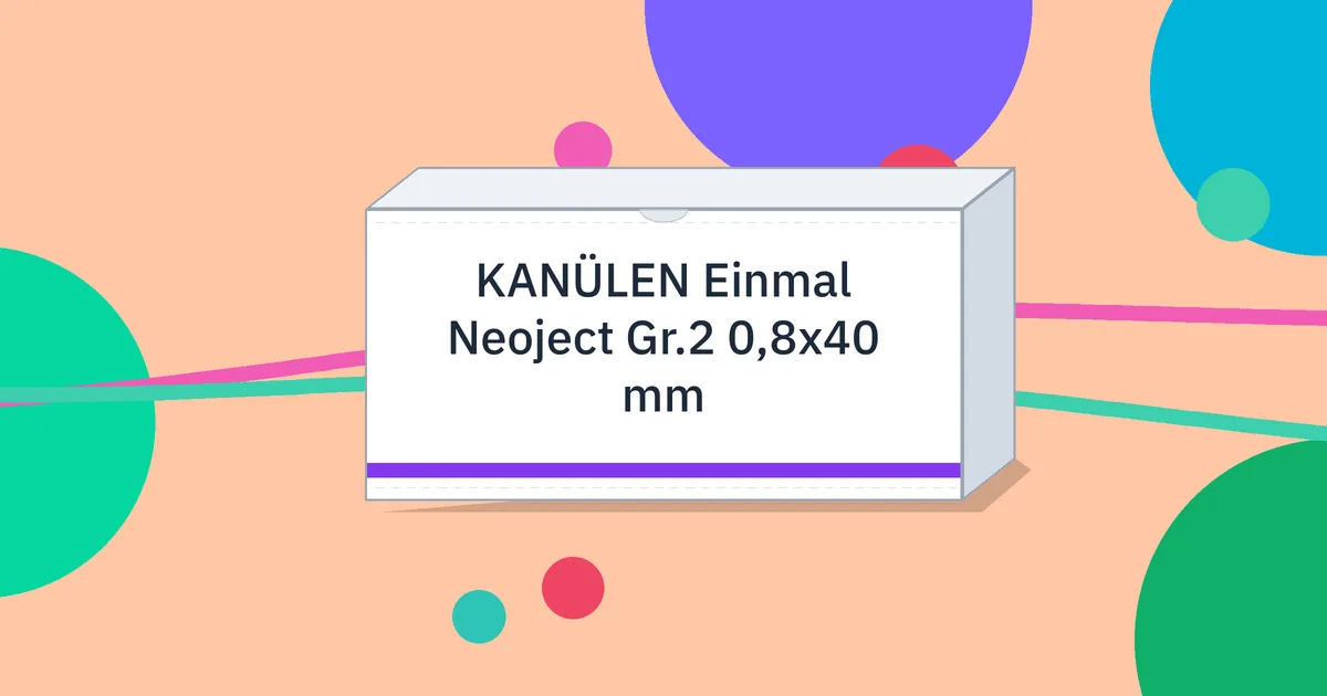 Symbolbild: Packung mit der Aufschrift KANÜLEN Einmal Neoject Gr.2 0,8x40 mm (PZN 03640355) – Verfügbarkeit und Bezug in Apotheken in Frankfurt am Main