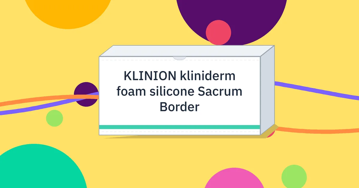 Symbolbild: Packung mit der Aufschrift KLINION kliniderm foam silicone Sacrum Border (PZN 19519615) – Verfügbarkeit und Bezug in Apotheken in Frankfurt am Main