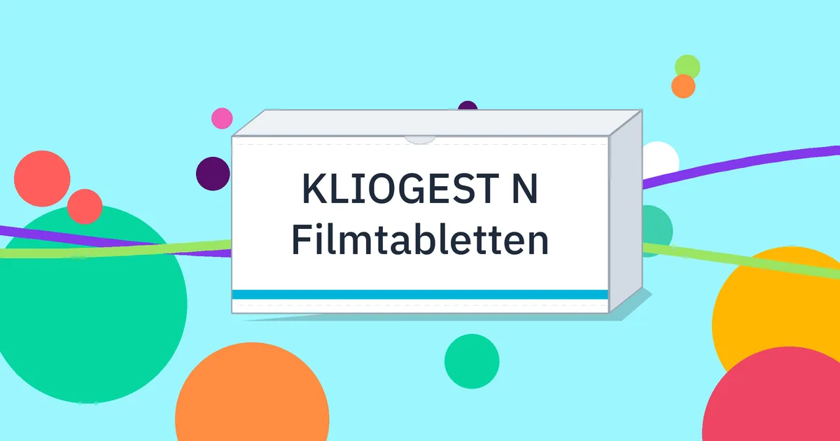 Symbolbild: Packung mit der Aufschrift KLIOGEST N Filmtabletten (PZN 07330396) – Verfügbarkeit und Bezug in Apotheken in Frankfurt am Main