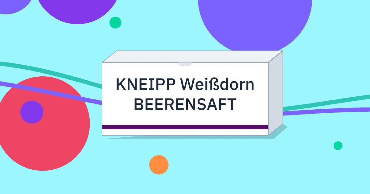 Symbolbild: Packung mit der Aufschrift KNEIPP Weißdorn BEERENSAFT (PZN 05391206) – Verfügbarkeit und Bezug in Apotheken in Frankfurt am Main