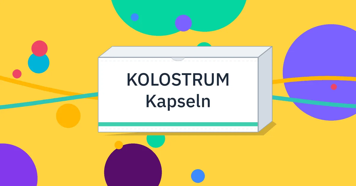 Symbolbild: Packung mit der Aufschrift KOLOSTRUM Kapseln (PZN 10340369) – Verfügbarkeit und Bezug in Apotheken in Frankfurt am Main