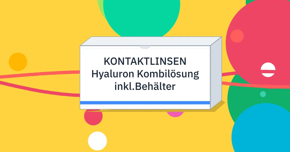 Symbolbild: Packung mit der Aufschrift KONTAKTLINSEN Hyaluron Kombilösung inkl.Behälter (PZN 16904560) – Verfügbarkeit und Bezug in Apotheken in Frankfurt am Main