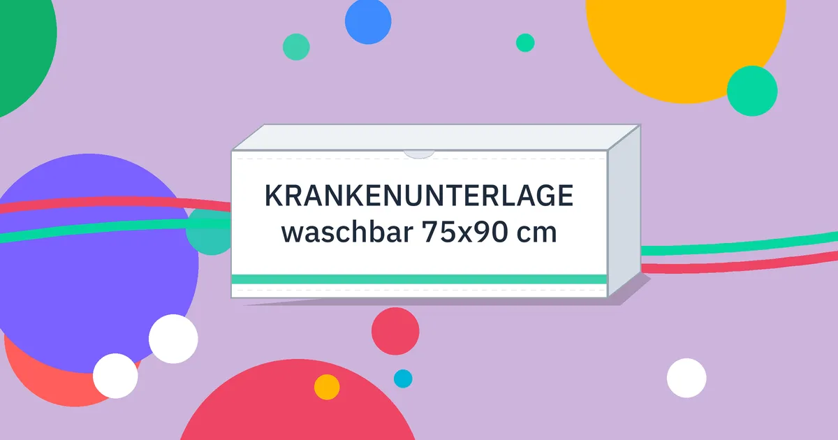 Symbolbild: Packung mit der Aufschrift KRANKENUNTERLAGE waschbar 75x90 cm (PZN 09242816) – Verfügbarkeit und Bezug in Apotheken in Frankfurt am Main