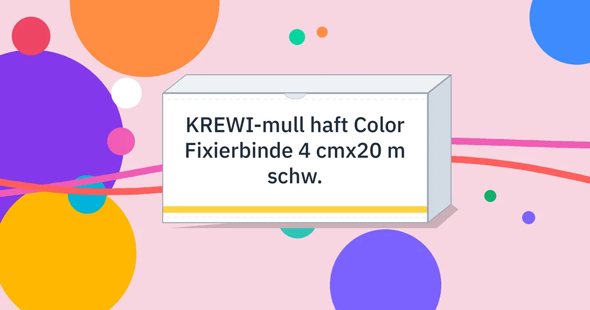Symbolbild: Packung mit der Aufschrift KREWI-mull haft Color Fixierbinde 4 cmx20 m schw. (PZN 11339003) – Verfügbarkeit und Bezug in Apotheken in Frankfurt am Main