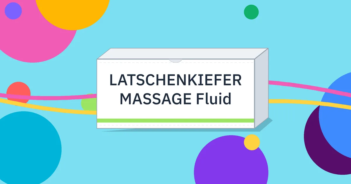 Symbolbild: Packung mit der Aufschrift LATSCHENKIEFER MASSAGE Fluid (PZN 08763594) – Verfügbarkeit und Bezug in Apotheken in Frankfurt am Main