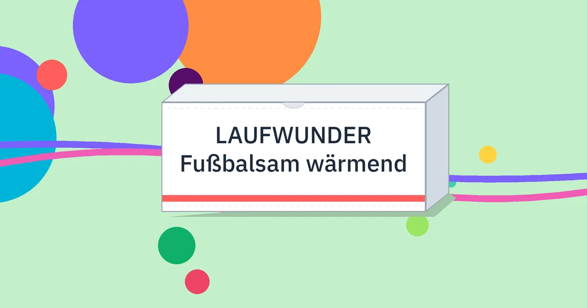 Symbolbild: Packung mit der Aufschrift LAUFWUNDER Fußbalsam wärmend (PZN 06993870) – Verfügbarkeit und Bezug in Apotheken in Frankfurt am Main