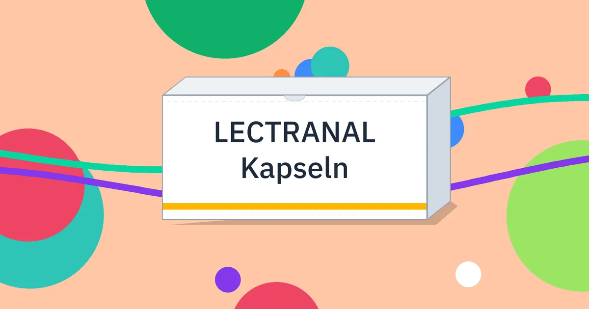 Symbolbild: Packung mit der Aufschrift LECTRANAL Kapseln (PZN 13343894) – Verfügbarkeit und Bezug in Apotheken in Frankfurt am Main